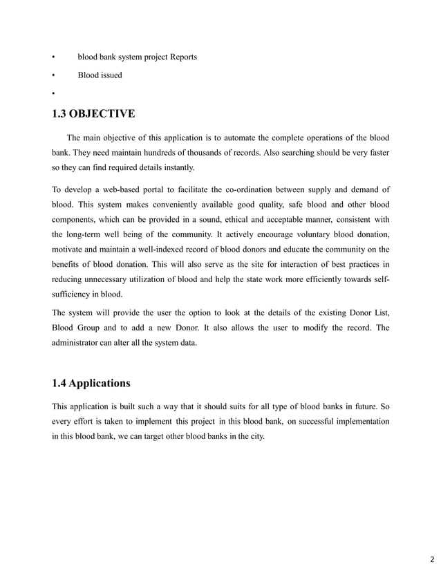 blood bank management system project report | PPTX | Web Development ...