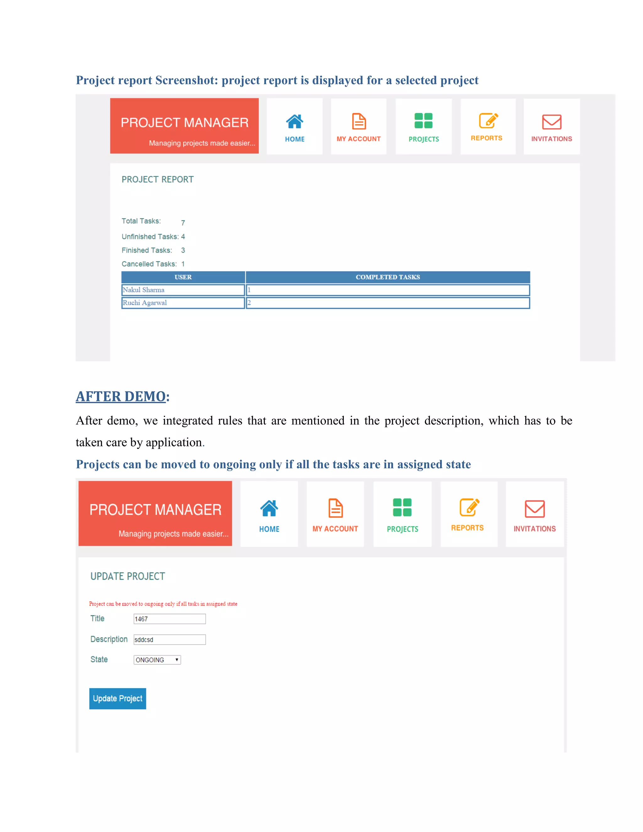 Project Management - Web Application Report | PDF