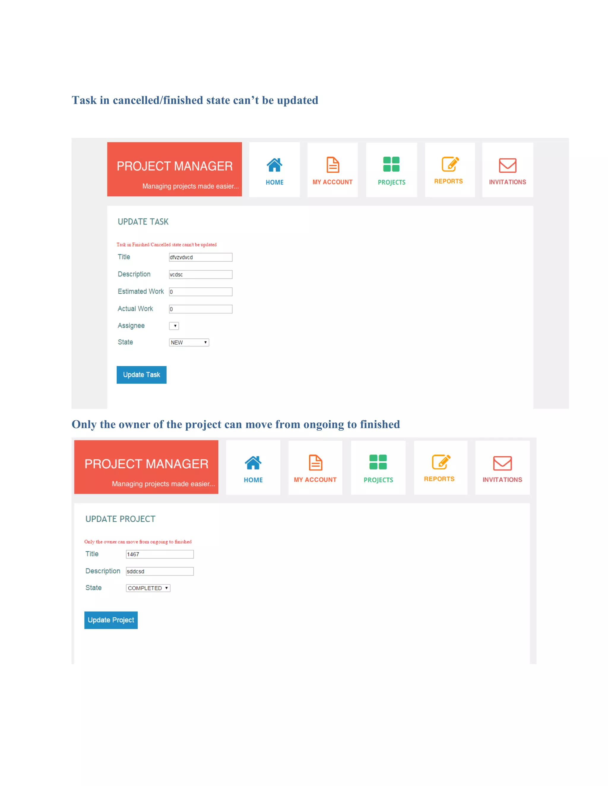 Project Management - Web Application Report | PDF