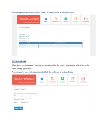 Project Management - Web Application Report | PDF