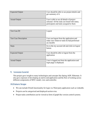 Project Management - Web Application Report | PDF