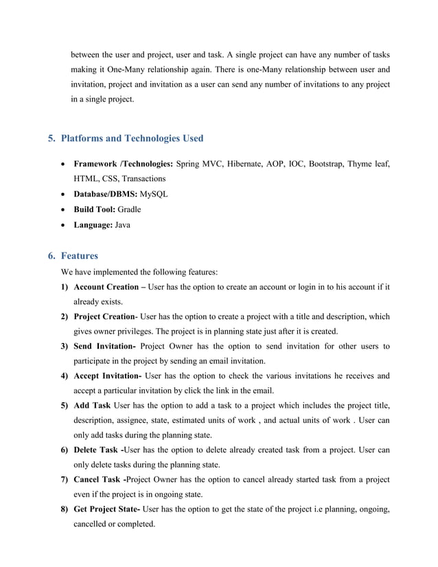 Project Management - Web Application Report | PDF