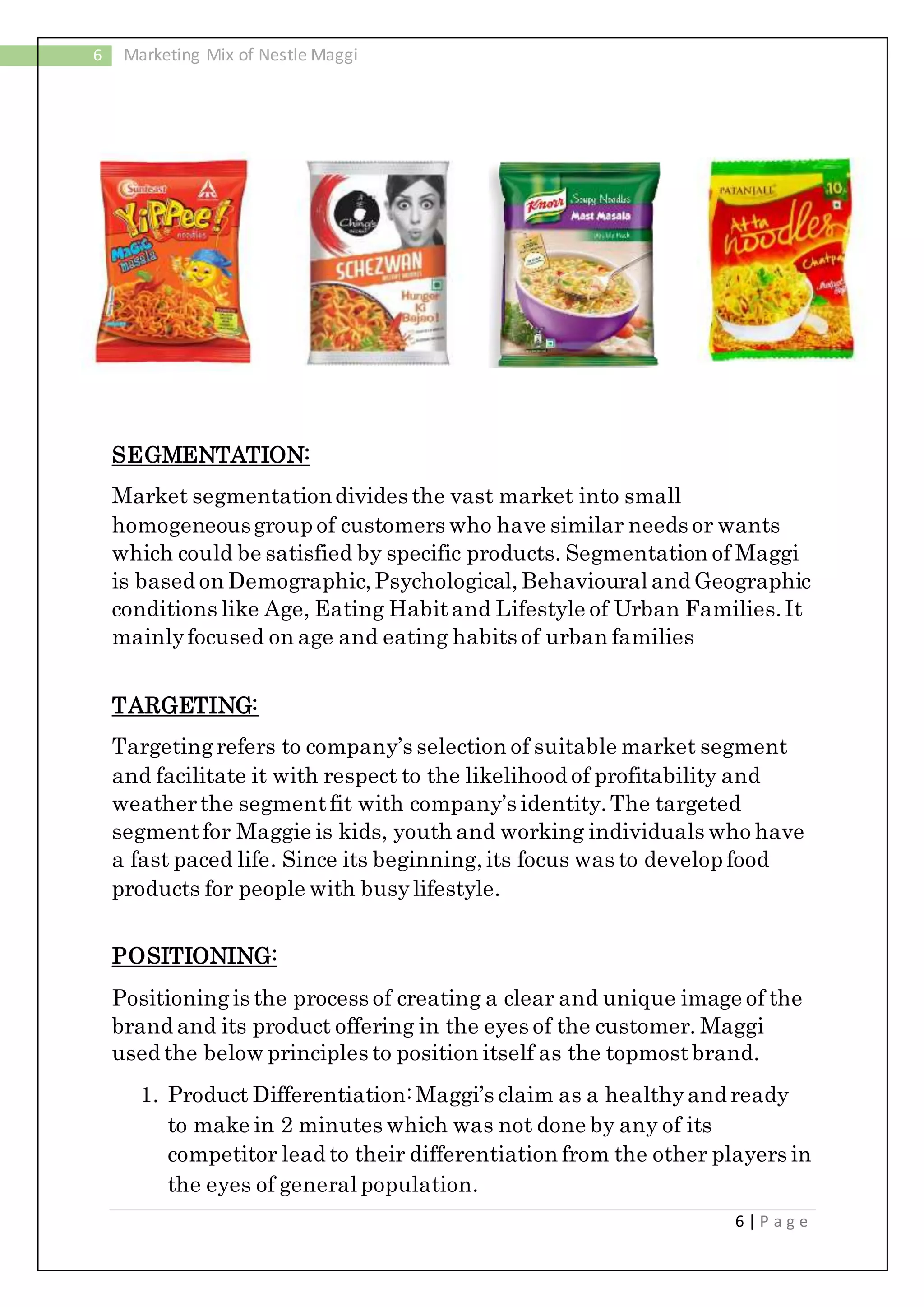 Marketing mix of Nestle Maggi | DOCX