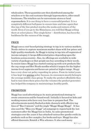 Marketing mix of Nestle Maggi | DOCX | Business | Business and Finance