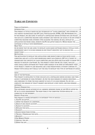 Project Report on Cloud Storage | DOC