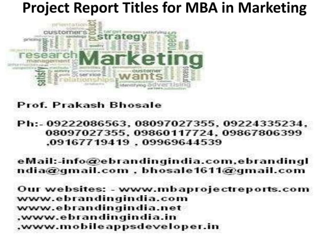Project report titles for mba in marketing | PPTX | Business ...