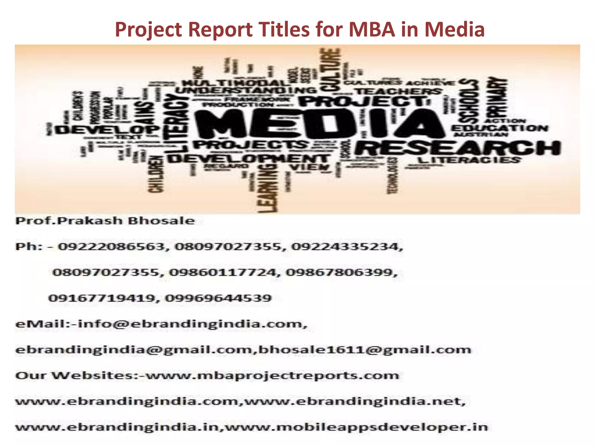 Project report titles for mba in media | PPTX | Management Consulting ...