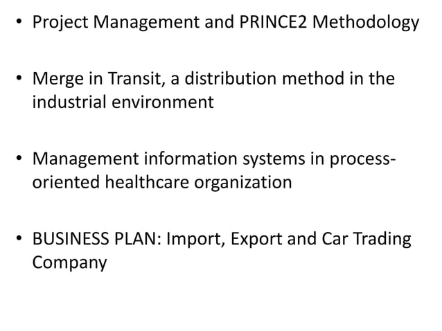 Project report titles for mba in operations | PPT