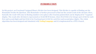Fractional Unsigned Binary Divider | PPT