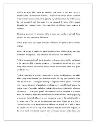 diversification and application in portfolio management | DOCX