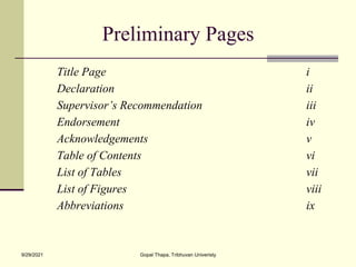 Project Report Writing : Dr. Gopal Thapa Nepal Commerce Campus | PPT