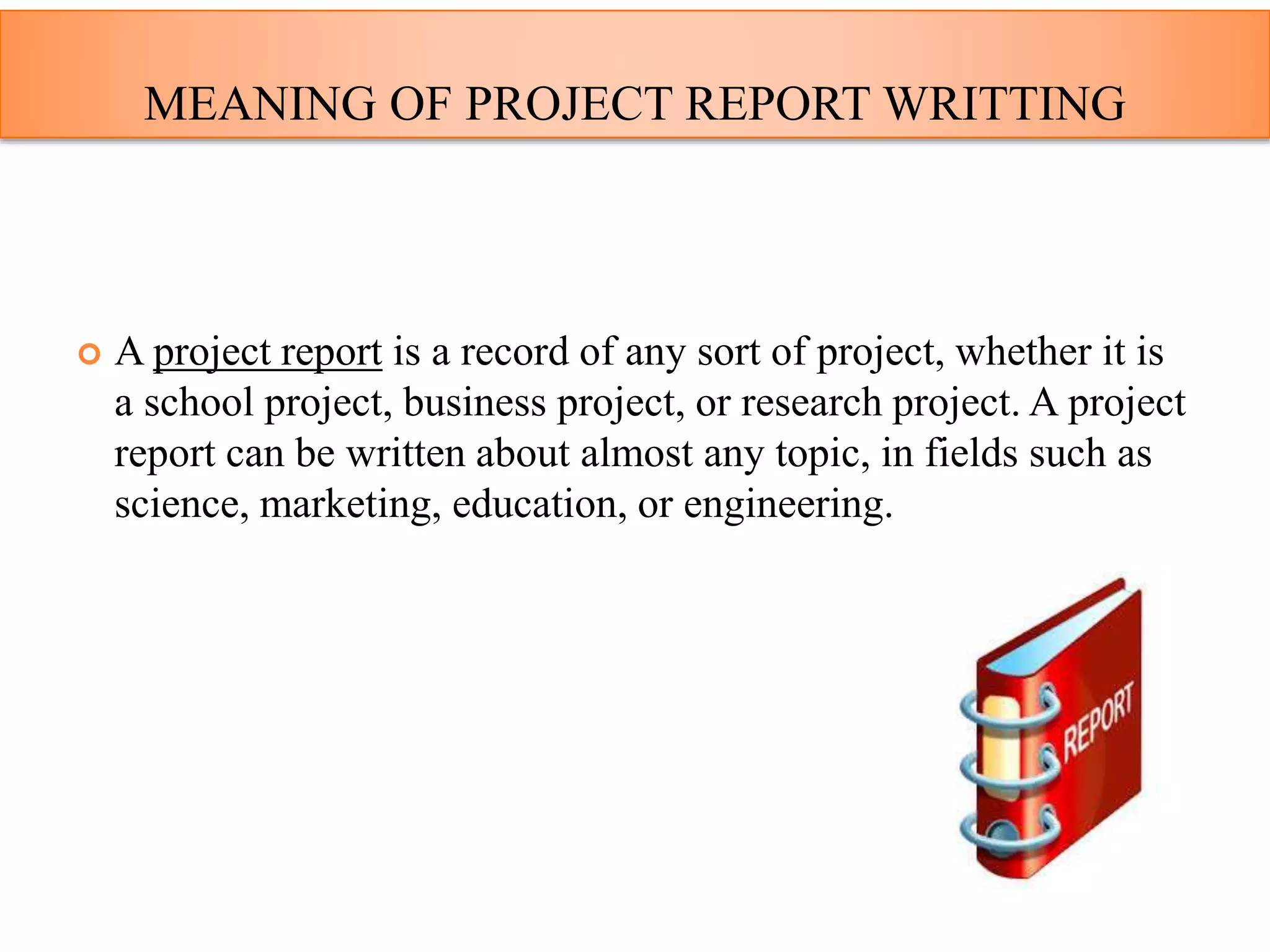 Project report writting format | PPTX