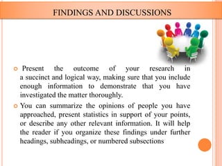 Project report writting format | PPTX