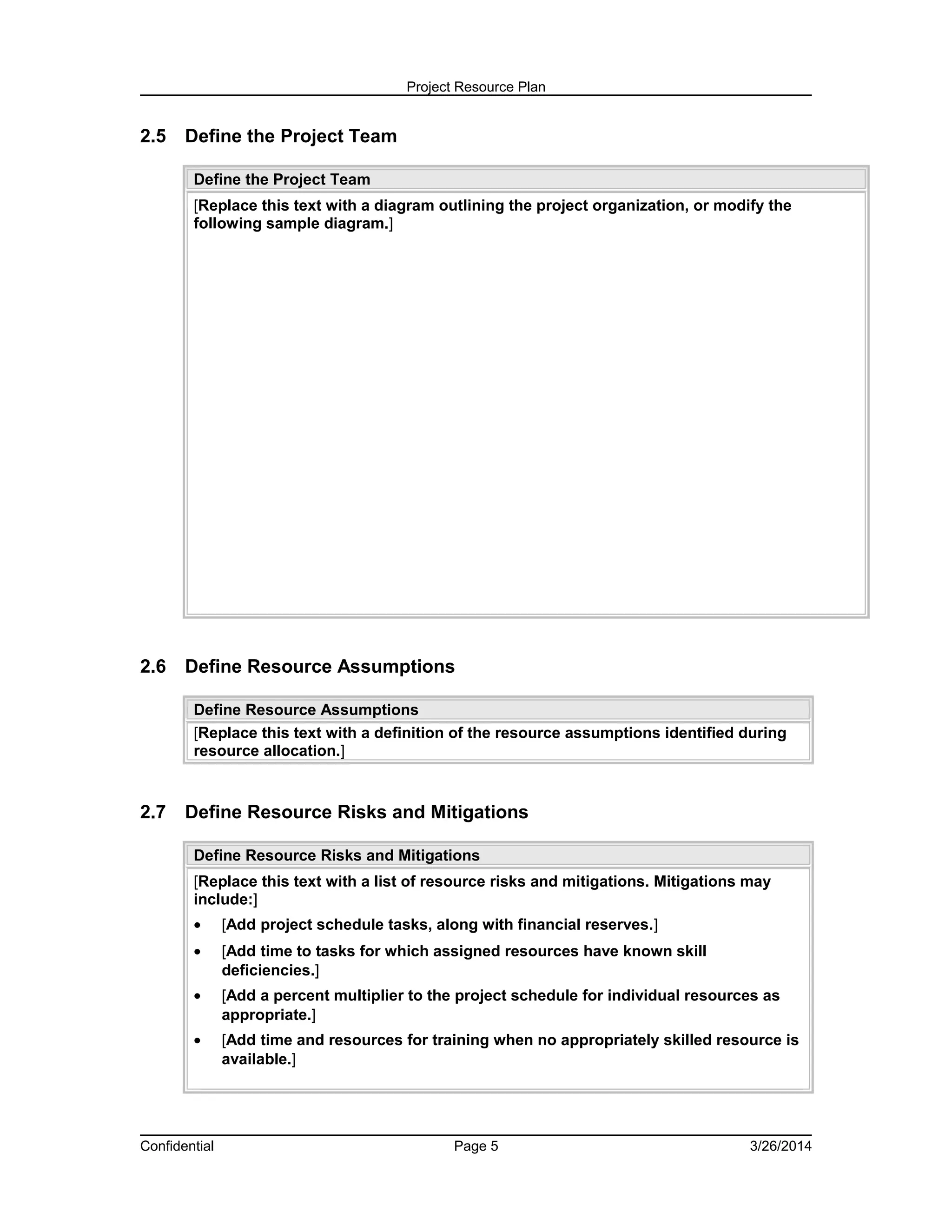 Project resource plan for manager | DOC