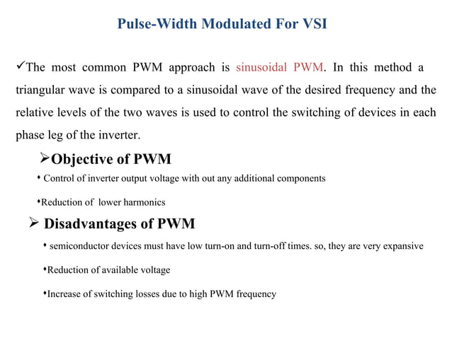 space vector PWM for 2 leg inverter | PPT