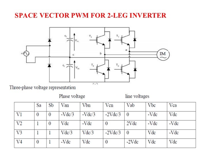 space vector PWM for 2 leg inverter