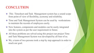 TIME-SHEET AND TASK MANAGEMENT SYSTEM USING ANGULARJS | PPTX