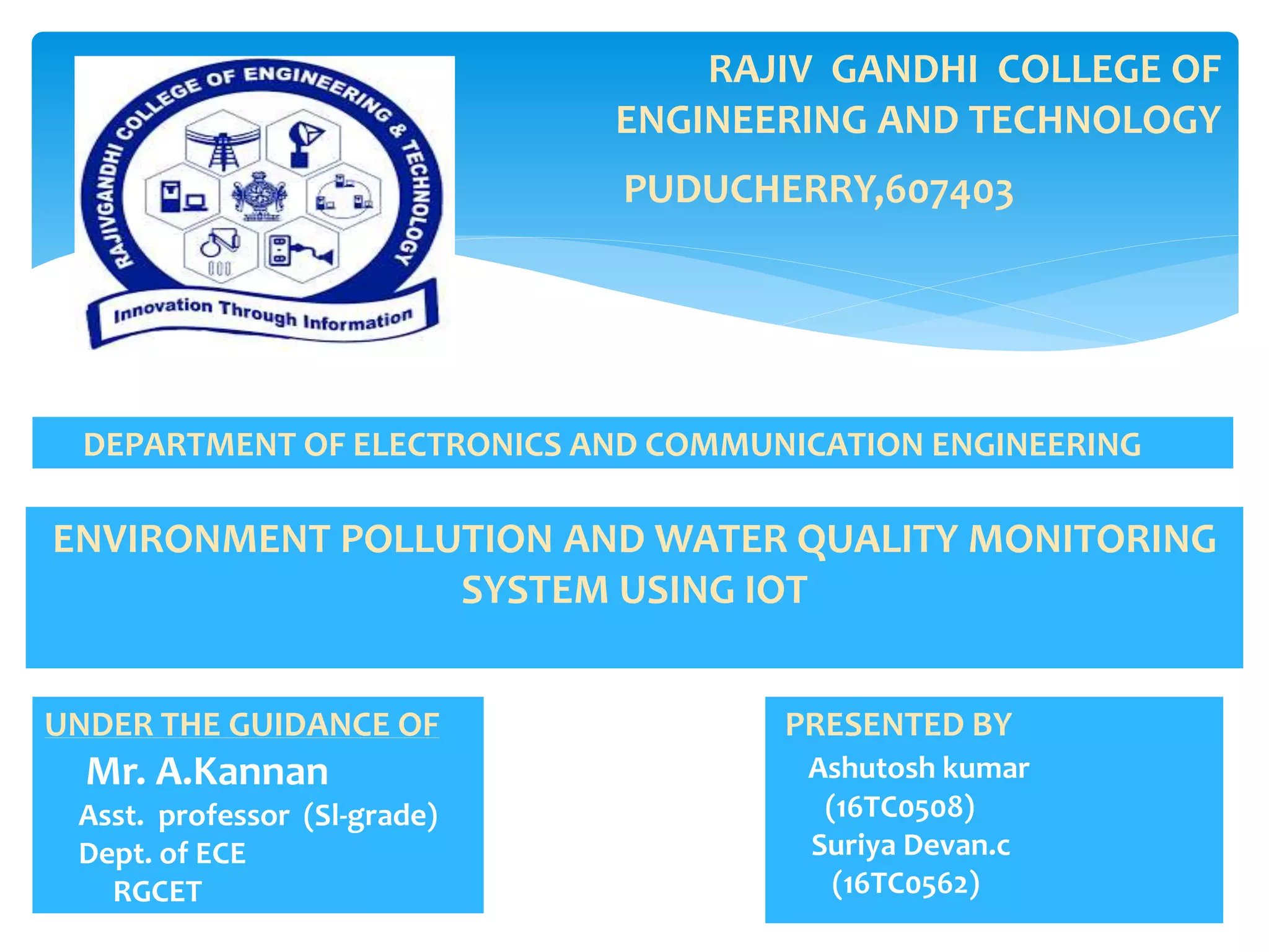 Air Quality and Water Quality Monitoring using | PPTX