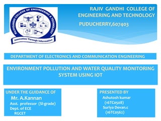 Air Quality and Water Quality Monitoring using | PPTX