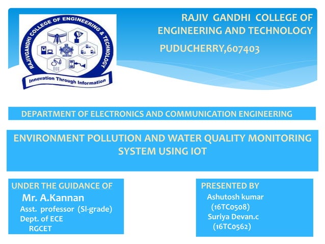 Air Quality and Water Quality Monitoring using | PPTX