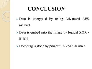 Reversible image data hiding over encrypted domain using key modulation | PPT