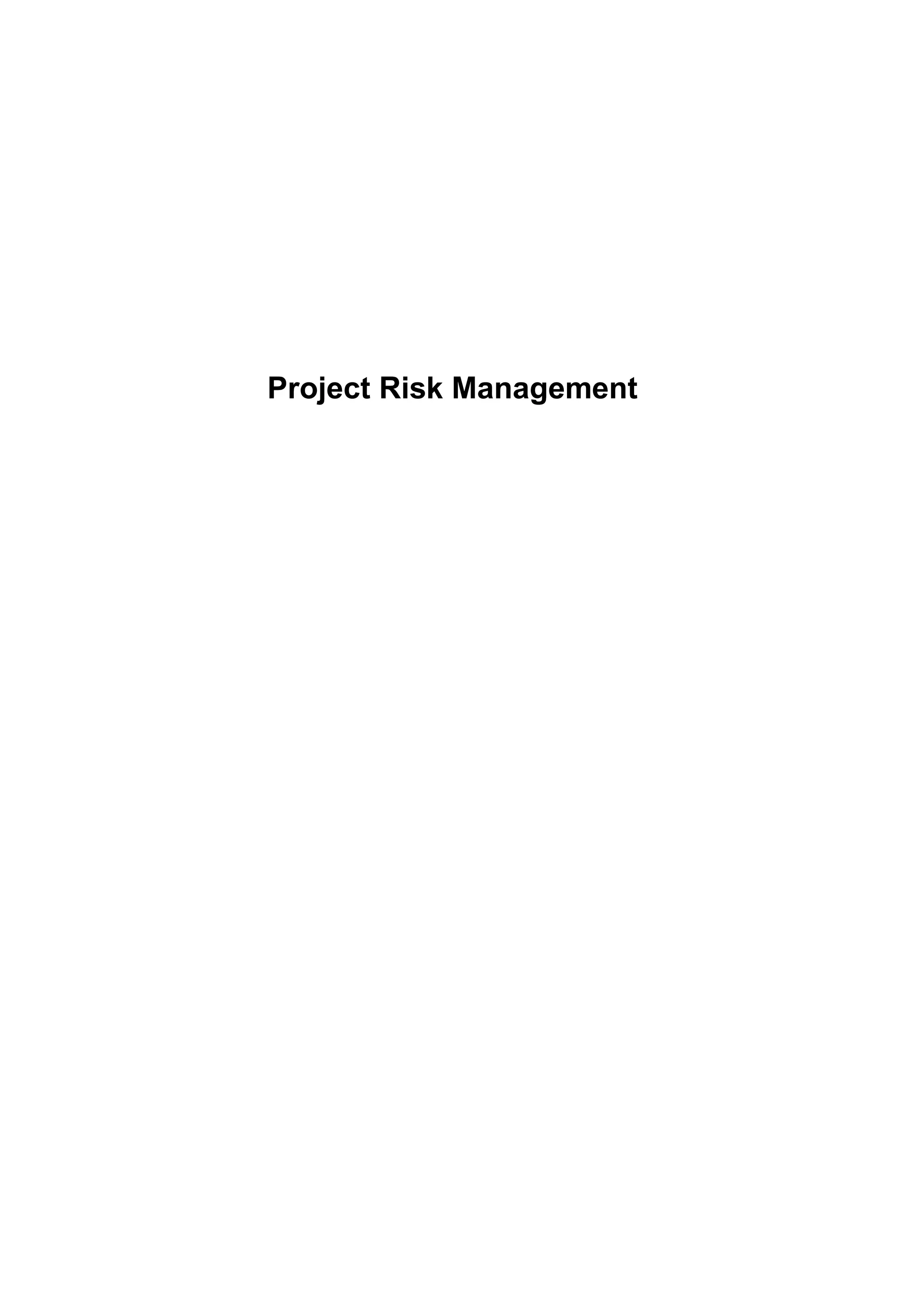 Project risk management | PDF