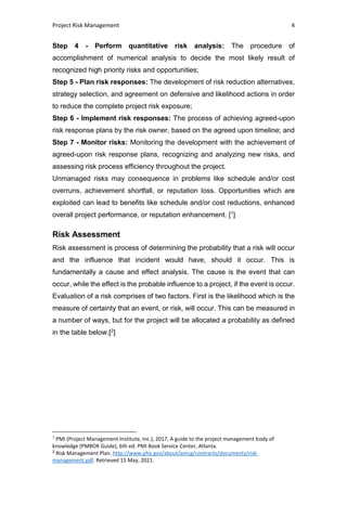 Project risk management | PDF