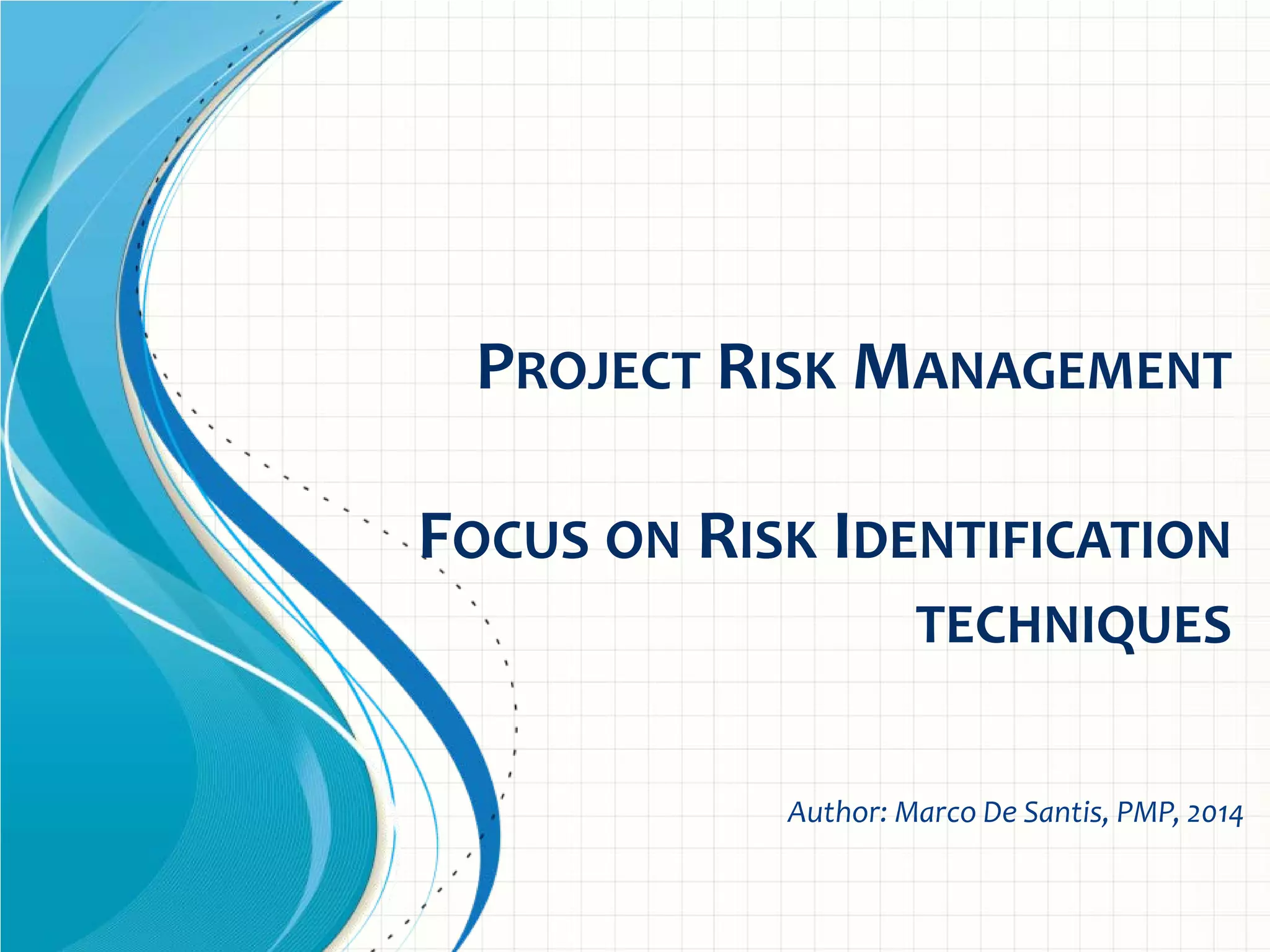 Project risk management focus on risk identification techniques | PPT