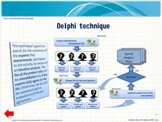 Project risk management focus on risk identification techniques | PPT