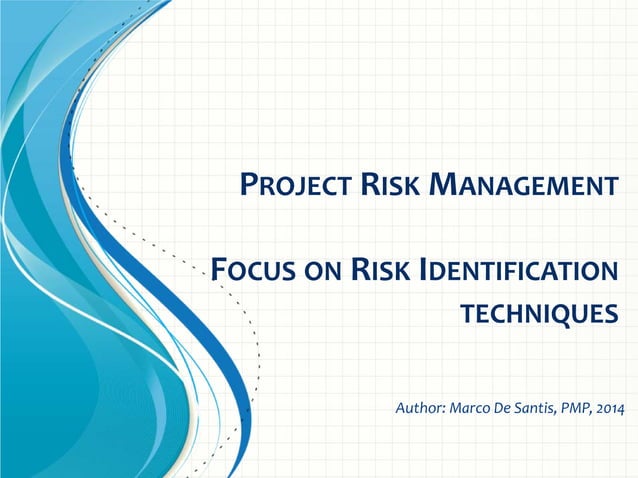 Project risk management focus on risk identification techniques | PPT