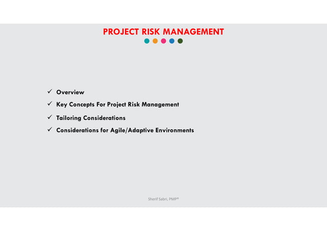 Project risk management overview | PPT