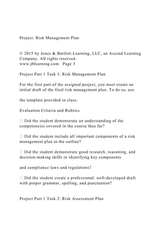 Project Risk Management Plan © 2015 by Jones & Bartl.docx