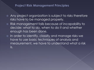 Project risk management principles | PPTX | Personal Finance