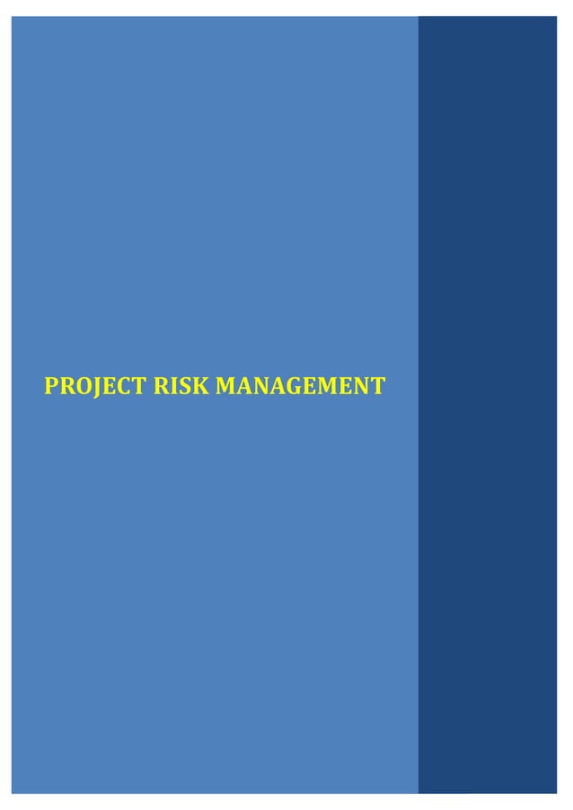 Project risk management training manual | PDF | Business Accounting ...