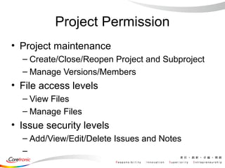 Coretronic - Project role and issue workflow introduction | PPT