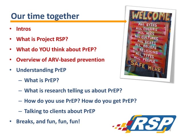 Project RSP! training on PrEP - updated November 2013 | PPT | Free Download