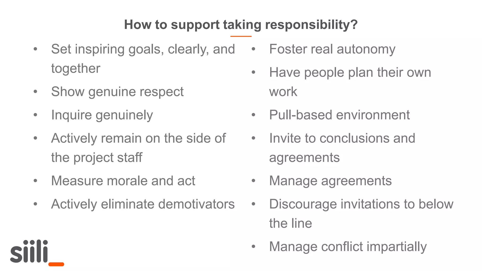 Understanding personal responsibility as key to successful projects | PPT