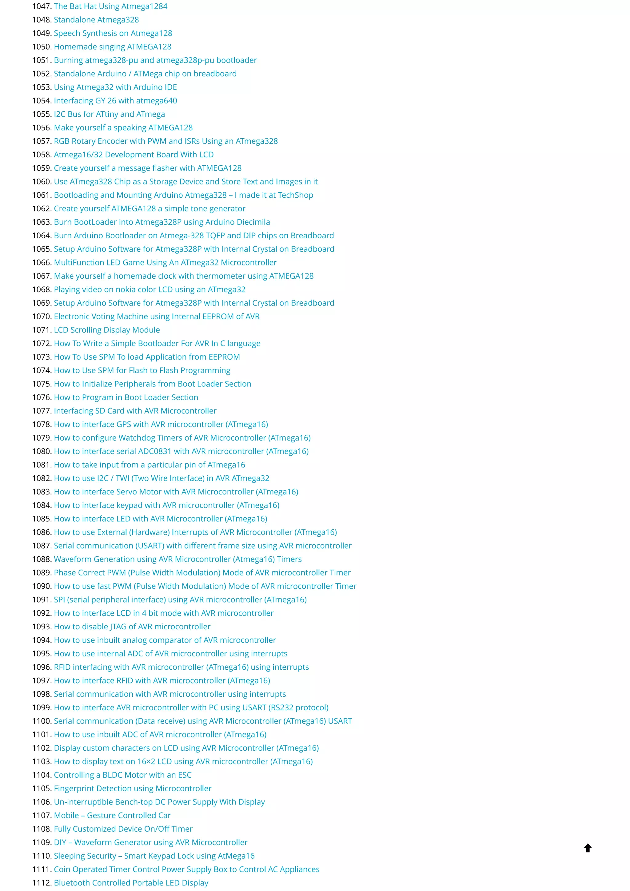 Projects at mega32-avr-projects-list-1197-projects | PDF