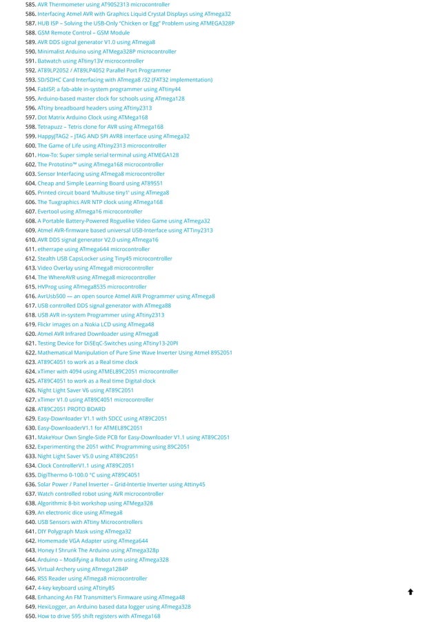 Projects at mega32-avr-projects-list-1197-projects | PDF