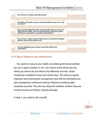 Safety Role of management | PDF
