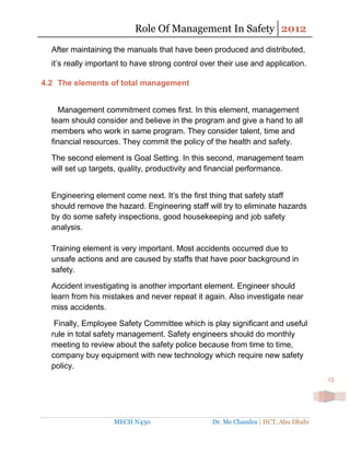 Safety Role of management | PDF