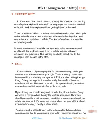 Safety Role of management | PDF
