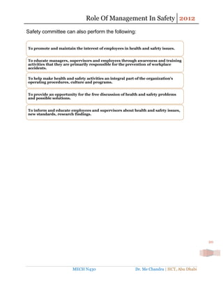 Safety Role of management | PDF