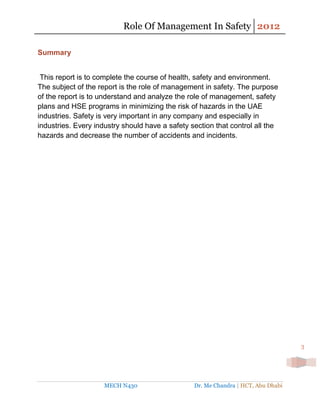 Safety Role of management | PDF