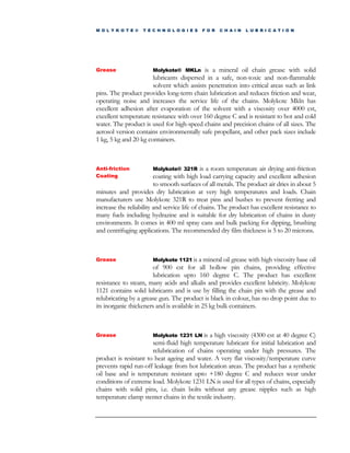 Chain Lubricants from Project Sales Corp | PDF