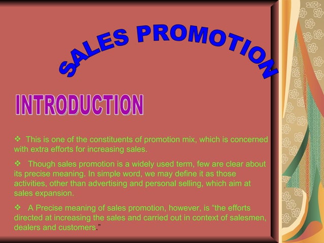 Project work sales promotion | PPT