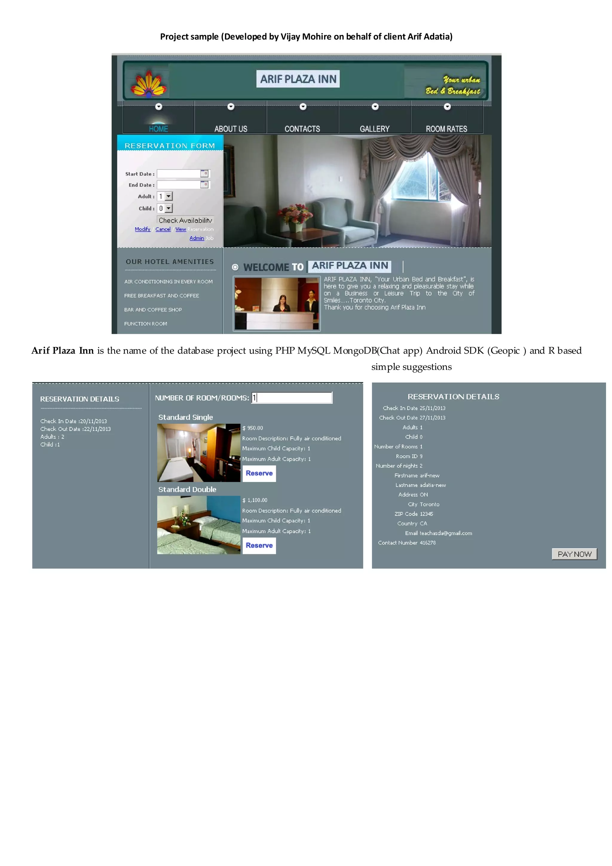 Project sample- PHP, MySQL, Android, MongoDB, R | PDF