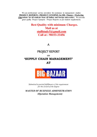 Project sample supply chain managment | PDF