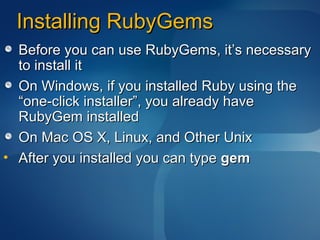 Ruby Projects and Libraries | PPT