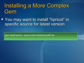 Ruby Projects and Libraries | PPT